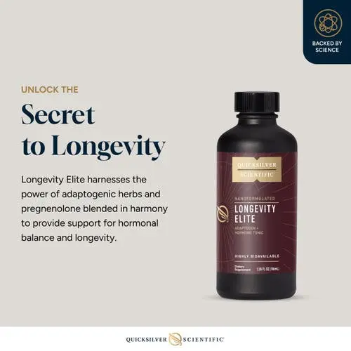 QUICKSILVER SCIENTIFIC Longevity Elite Liposomal Adaptogen And Pregnenolone Tonic