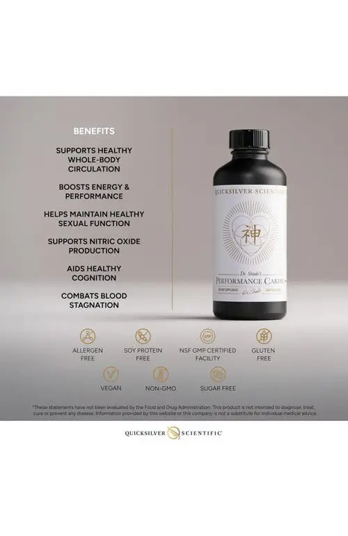 QUICKSILVER SCIENTIFIC Performance Cardio Hawthorn Berry He Shou Wu And Ginseng Supplement - None