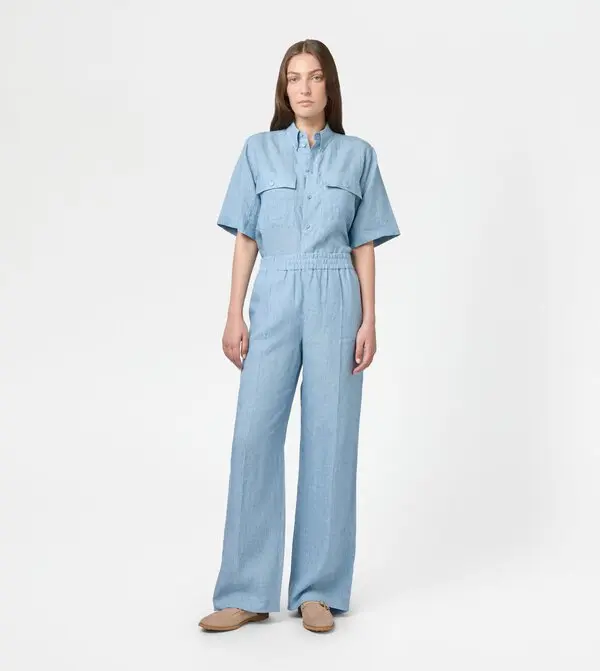 TOD'S High-waisted Linen Pants