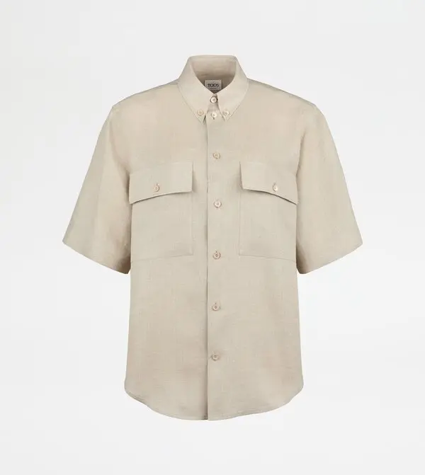 TOD'S Linen Short Sleeve Shirt