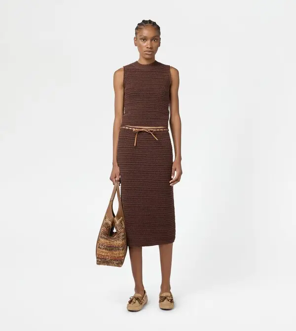 TOD'S Cotton Knit Vest With Crochet Detailing