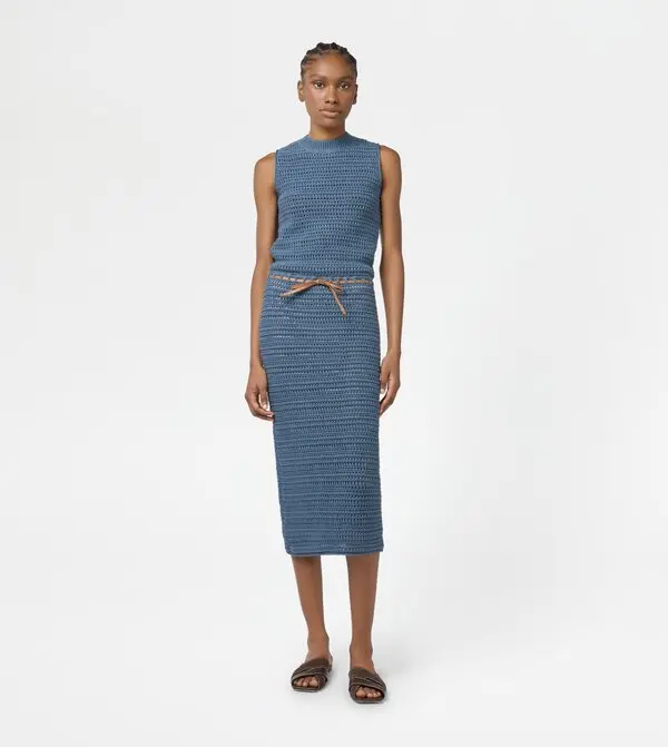 TOD'S Cotton Knit Vest With Crochet Detailing