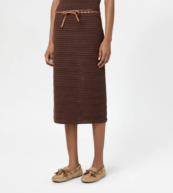 TOD'S Crochet Midi Skirt