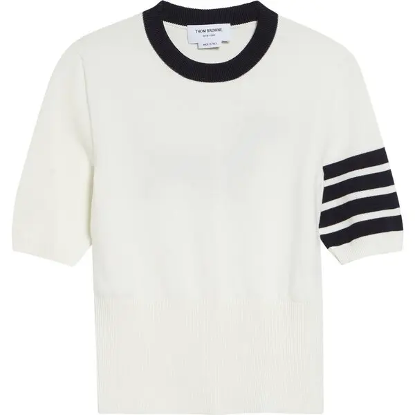 Thom Browne Hector Short Sleeve Sweater - White