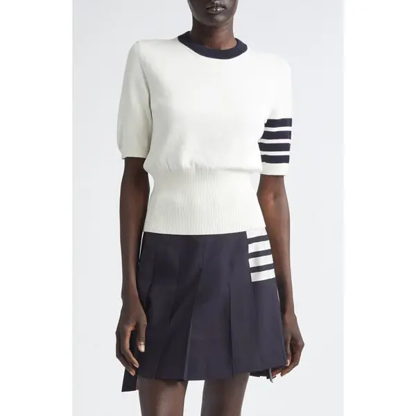 Thom Browne Hector Short Sleeve Sweater - White