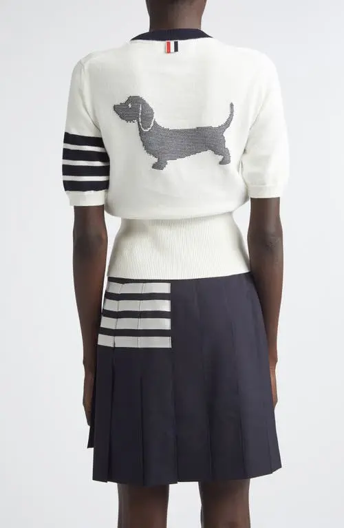 Thom Browne Hector Short Sleeve Sweater - White