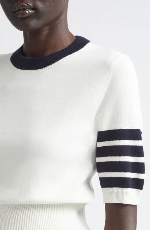 Thom Browne Hector Short Sleeve Sweater - White