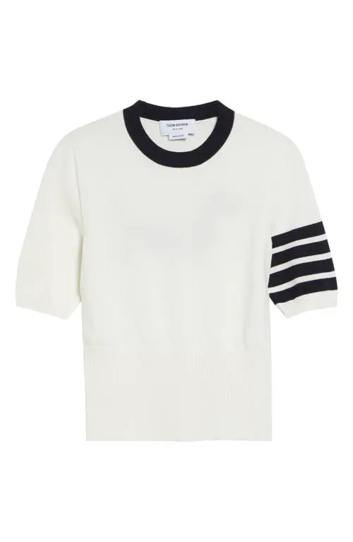 Thom Browne Hector Short Sleeve Sweater - White