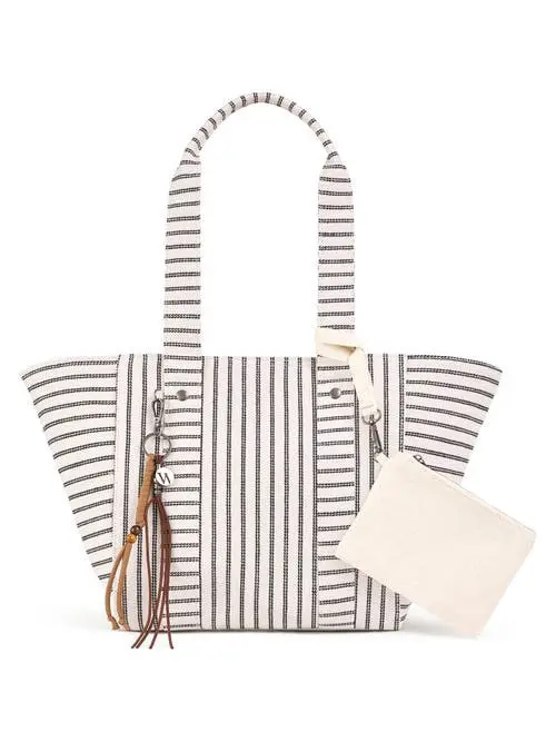 WILT CLOTHING Beach Tote - Bone Black Stripe