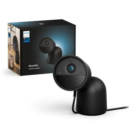 PHILIPS HUE Secure Wired Security Camera With Desktop Stand - Black