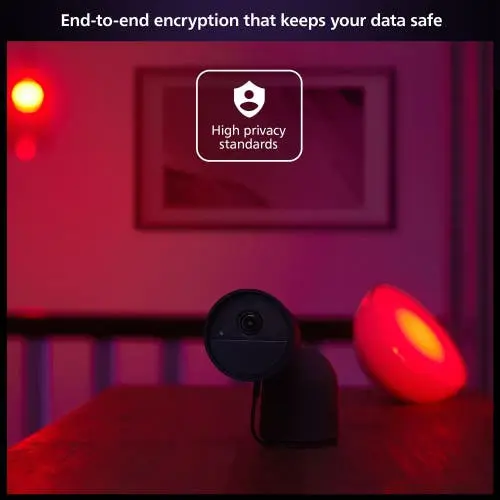 PHILIPS HUE Secure Wired Security Camera With Desktop Stand - Black
