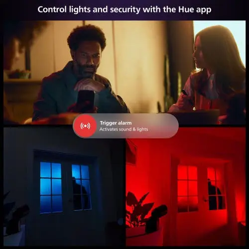 PHILIPS HUE Secure Wired Security Camera With Desktop Stand - Black