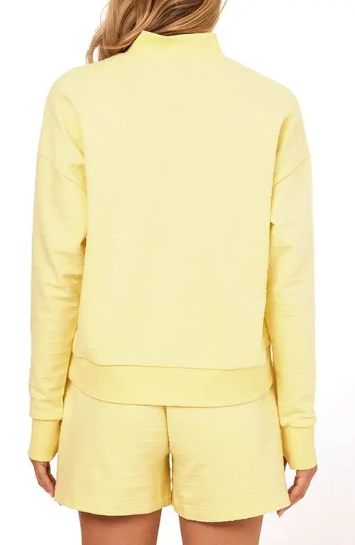 THREADS 4 THOUGHT Kindra Embroidered Dot Quarter Zip Top - Lemonade/ecru