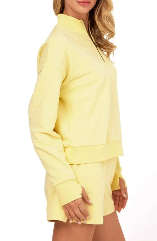 THREADS 4 THOUGHT Kindra Embroidered Dot Quarter Zip Top - Lemonade/ecru