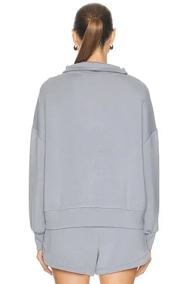 Varley Hawley Half Zip Sweatshirt - Wind Blue