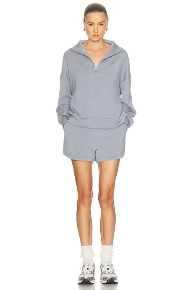 Varley Hawley Half Zip Sweatshirt - Wind Blue