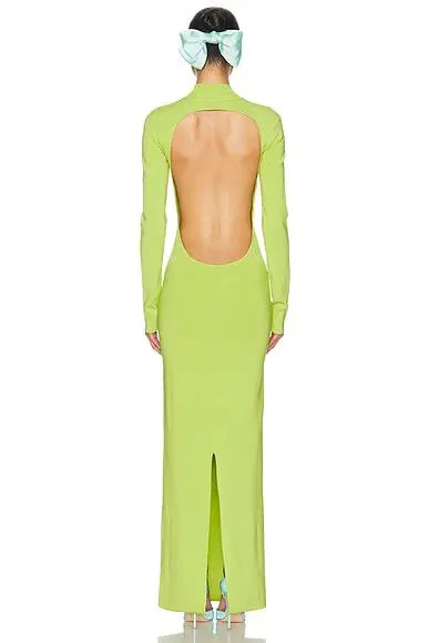 HELSA Chantria Open Back Maxi Dress - Lime