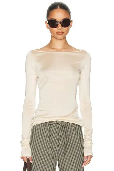HELSA Slinky Jersey Off The Shoulder Top