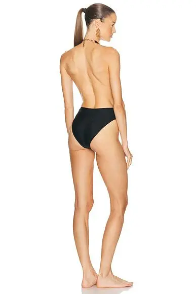 Saint Laurent V-neck One Piece Swimsuit