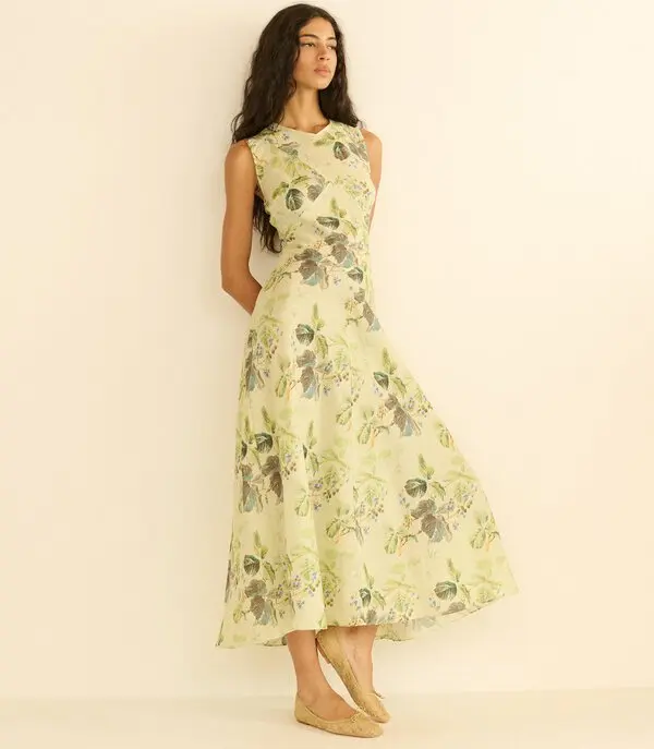 DÔEN Adelana Ankle-grazing Dress - Floraison De Mûres