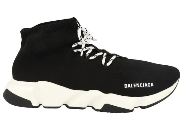 Balenciaga Speed Lace Up Sneakers - Black/white