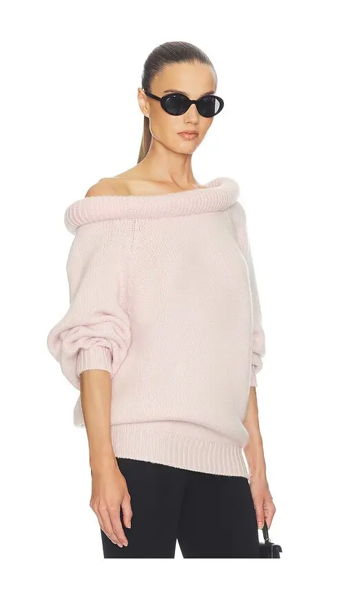 HELSA Cressidia Off Shoulder Sweater - Pink