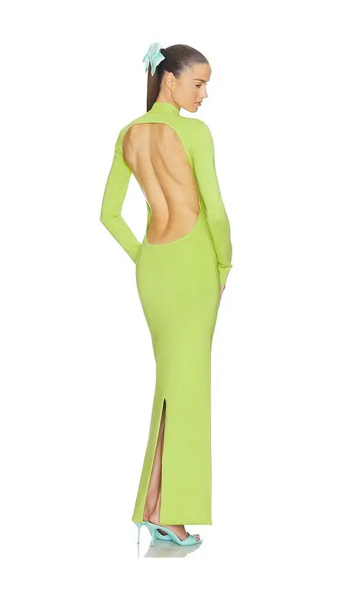 HELSA Chantria Open Back Maxi Dress - Green