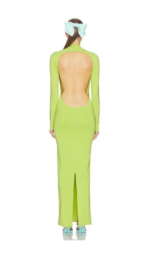 HELSA Chantria Open Back Maxi Dress - Green