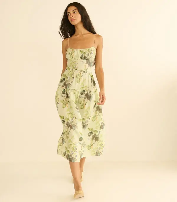 DÔEN Printed Tiered Benoit Dress - Floraison De Mûres