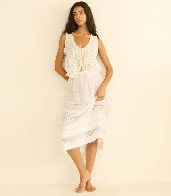 DÔEN Vetiver Organic Cotton Voile Top - Salt