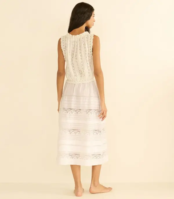 DÔEN Vetiver Organic Cotton Voile Top - Salt