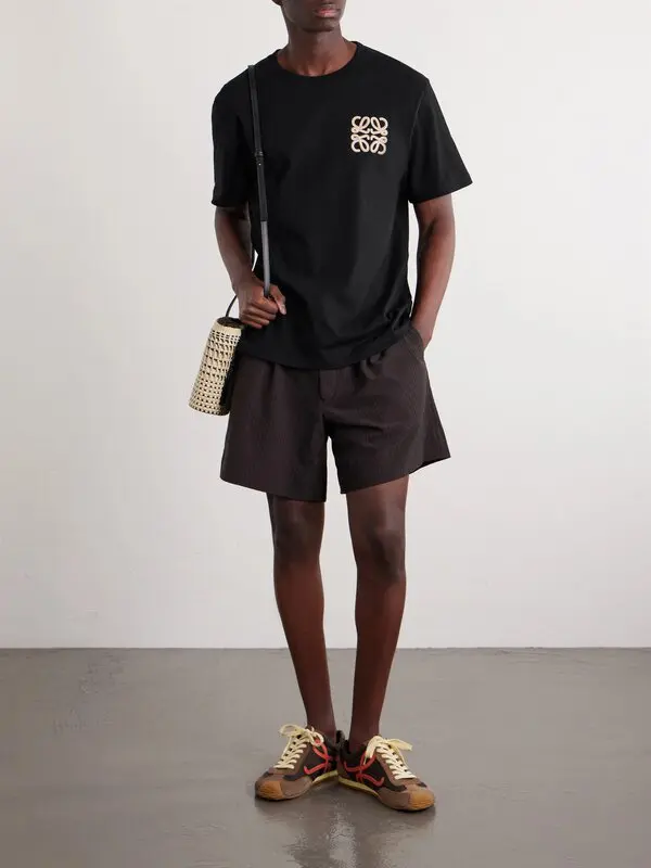 Loewe Paula's Ibiza Logo-embroidered Cotton T-shirt - Black