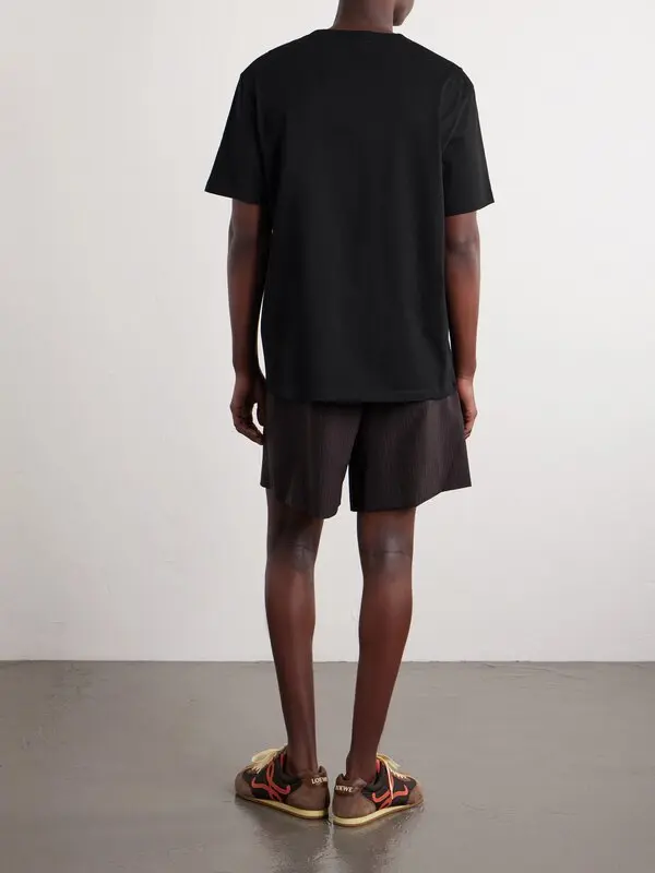 Loewe Paula's Ibiza Logo-embroidered Cotton T-shirt - Black