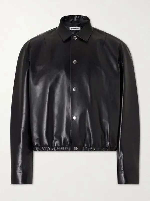 JIL SANDER Blouson Leather Jacket - Black