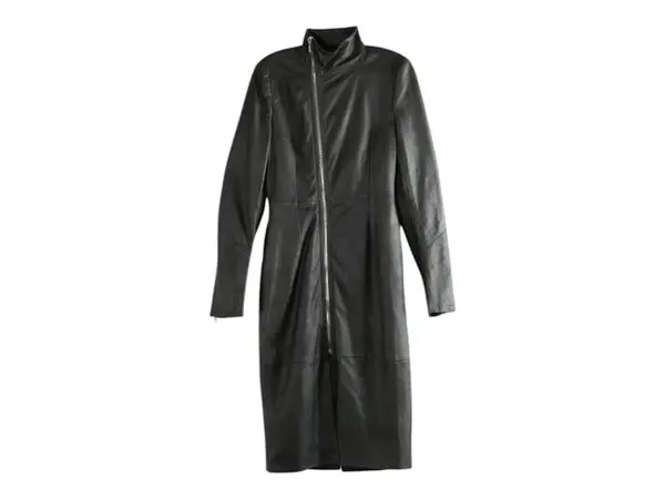 Rick Owens Cappotto In Pelle Gary Coat - Black