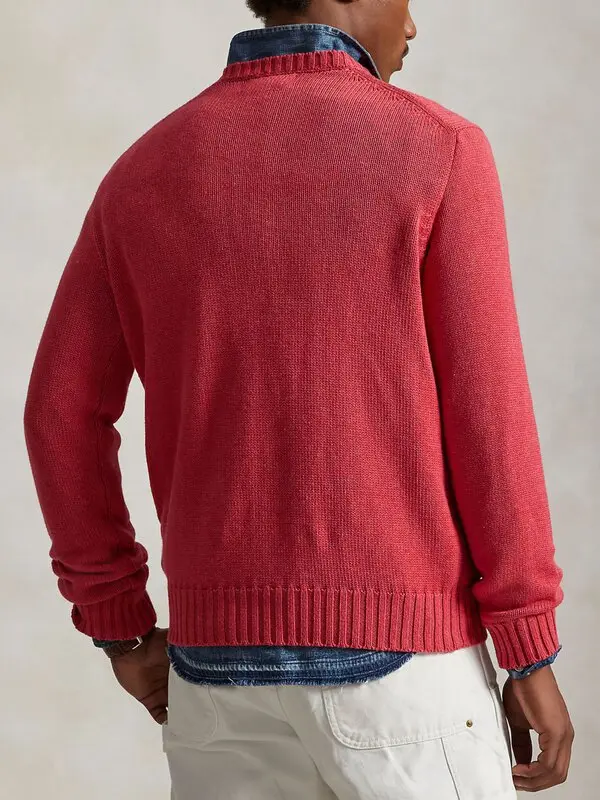 Polo Ralph Lauren Iconic Sweater With Flag Detail - Red