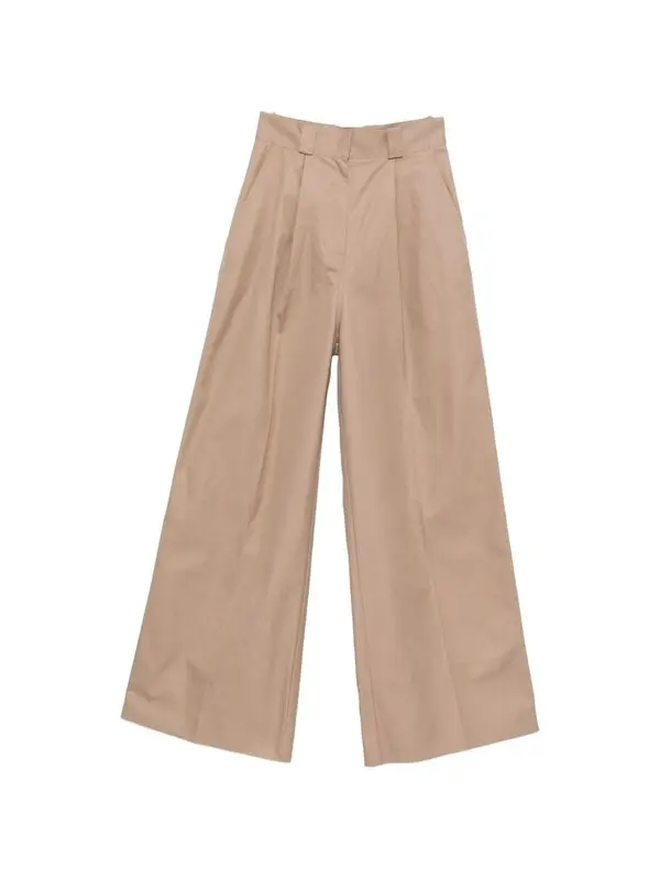 Balenciaga Cotton High-waisted Trousers - Beige