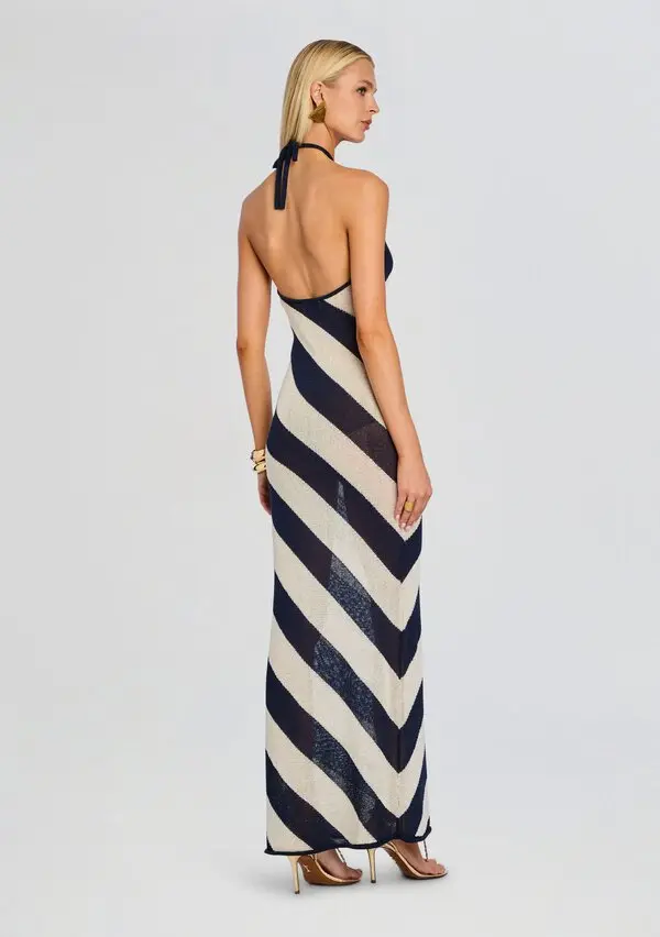 SEROYA Dree Knit Maxi Dress - Navy/eggshell