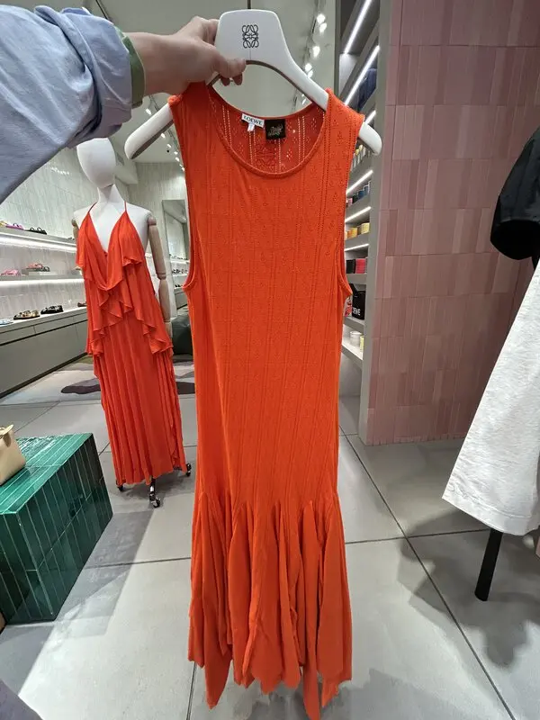 Loewe Tank Dress In Cotton - Orange