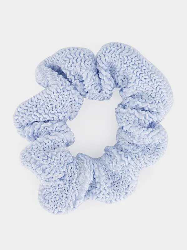 Hunza G Metallic Ice Crinkle Scrunchie - Blue