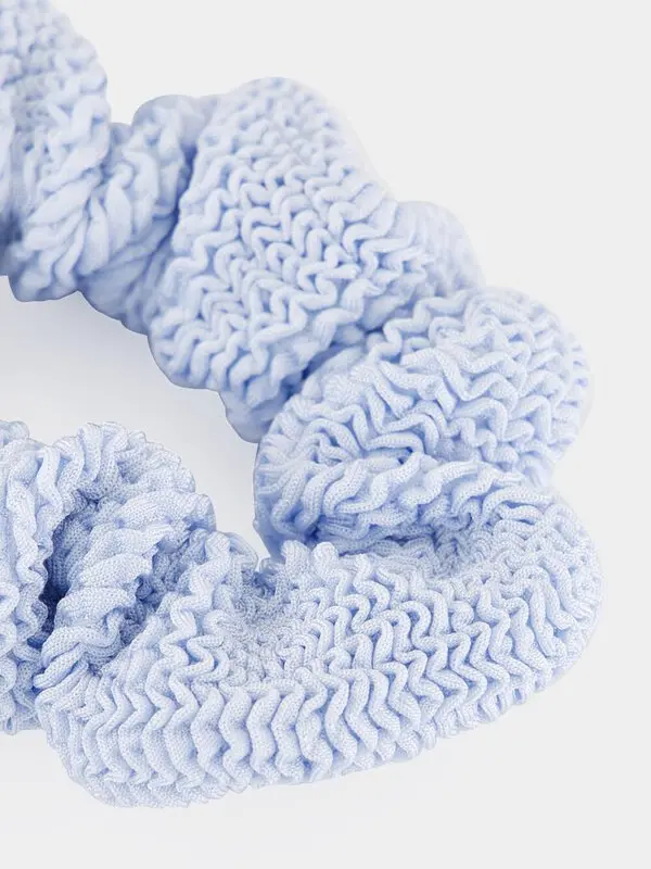 Hunza G Metallic Ice Crinkle Scrunchie - Blue