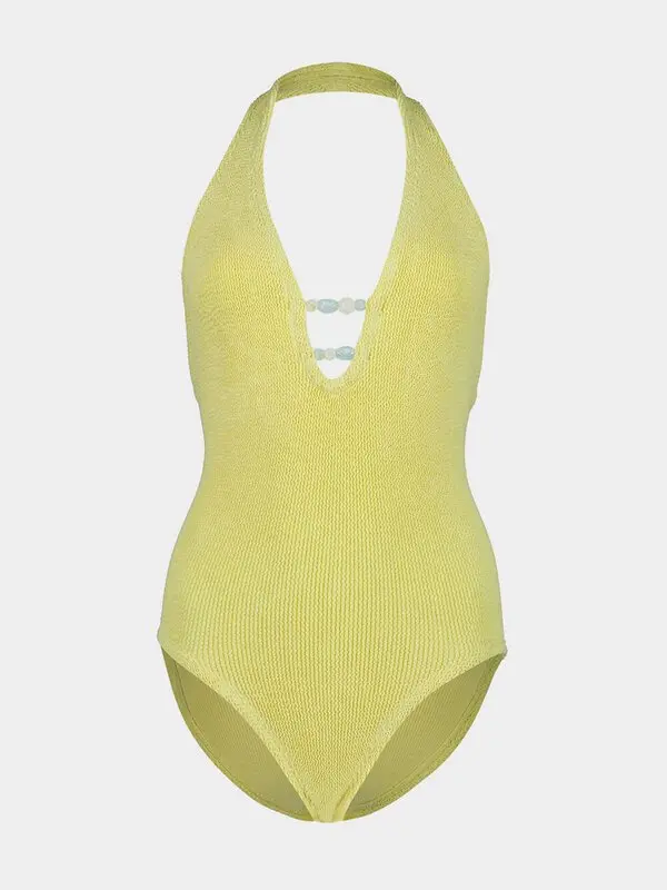 Hunza G Butter Adriana Beaded Swimsuit - Yellow