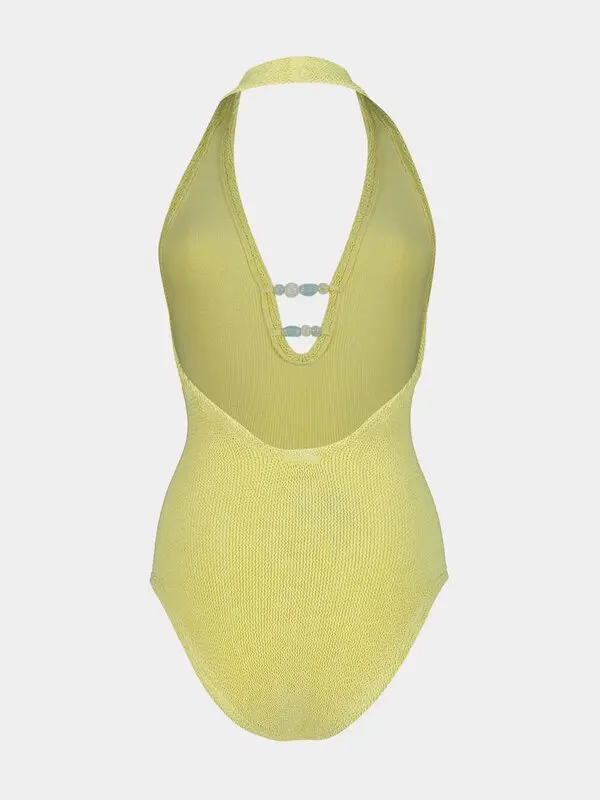 Hunza G Butter Adriana Beaded Swimsuit - Yellow