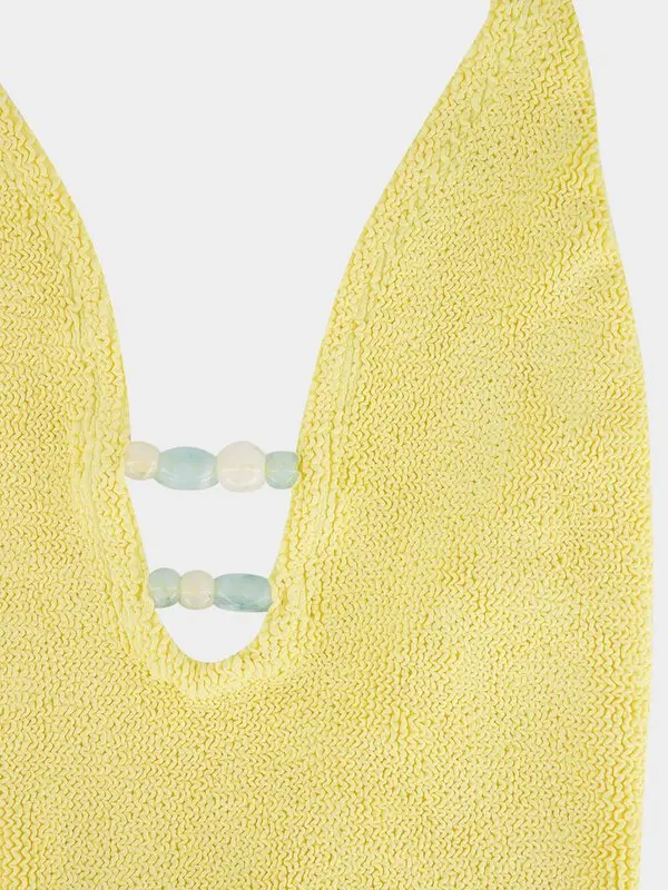 Hunza G Butter Adriana Beaded Swimsuit - Yellow