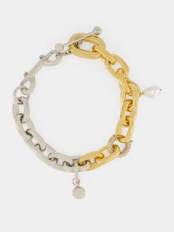 Rabanne Xl Two-tone Link Chain Necklace - Multicolour