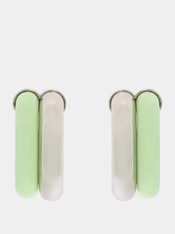 Rabanne Xl Link Two-tone Earrings - Green