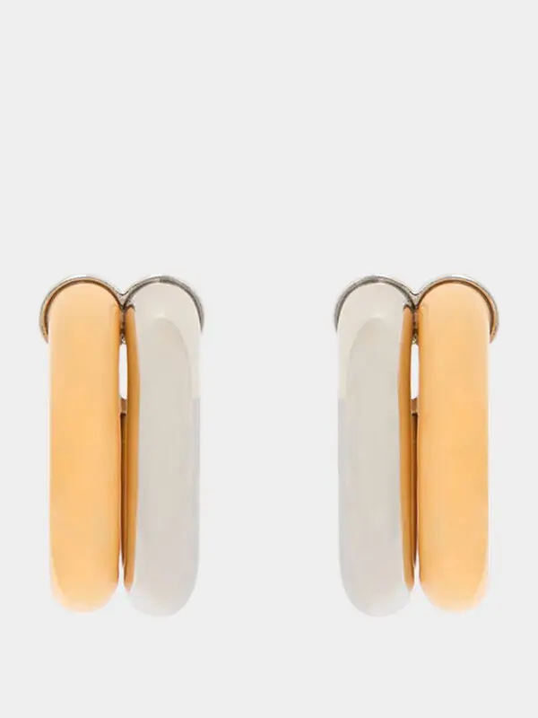 Rabanne Peach Xl Link Two-tone Earrings - Orange