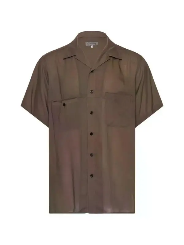 Yohji Yamamoto Short-sleeve Camp-collar Shirt - Brown
