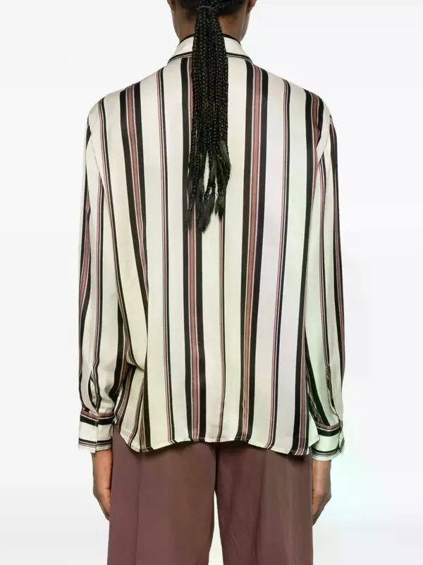 DIEGA Striped Shirt With Ruffle Detail