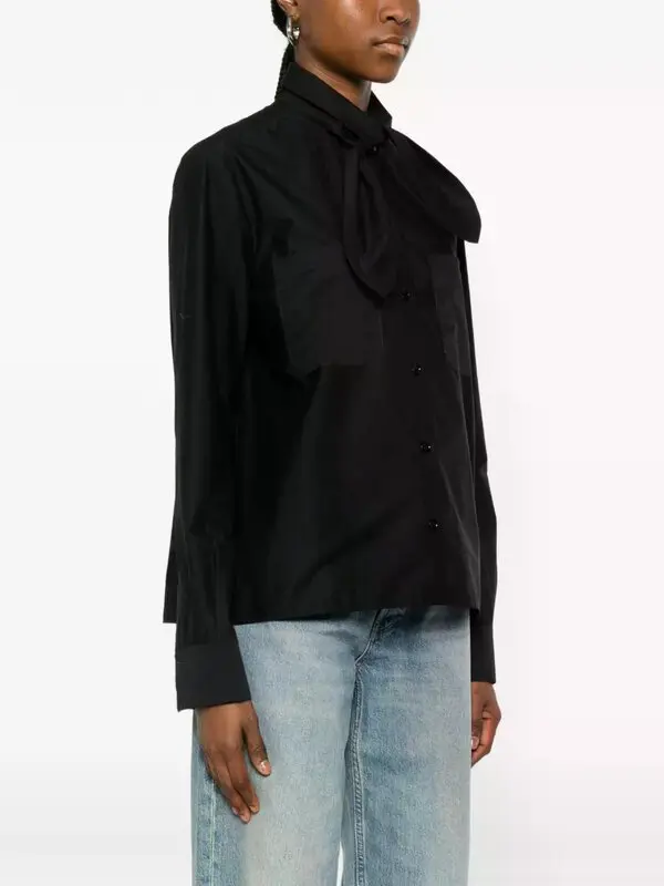 PT TORINO Pussy-bow Button-up Shirt - Black